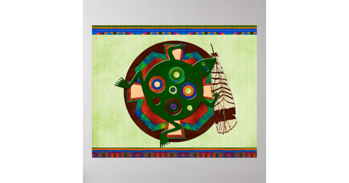 Native American Folk Art Frog Poster | Zazzle