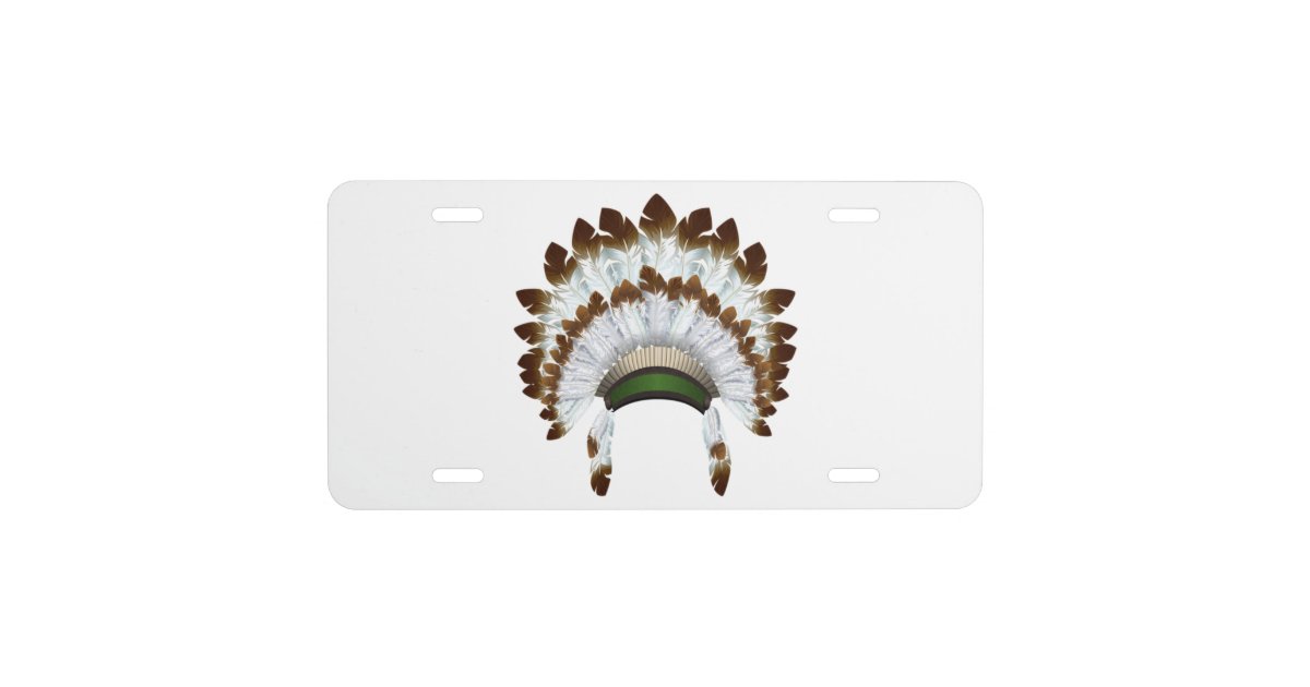 Native American Headdress License Plate | Zazzle