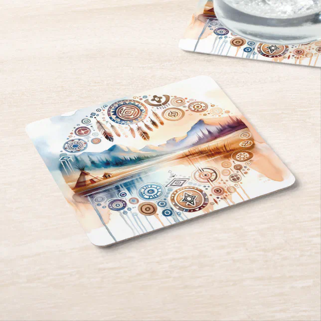 Native American Heritage Month Square Paper Coaster | Zazzle