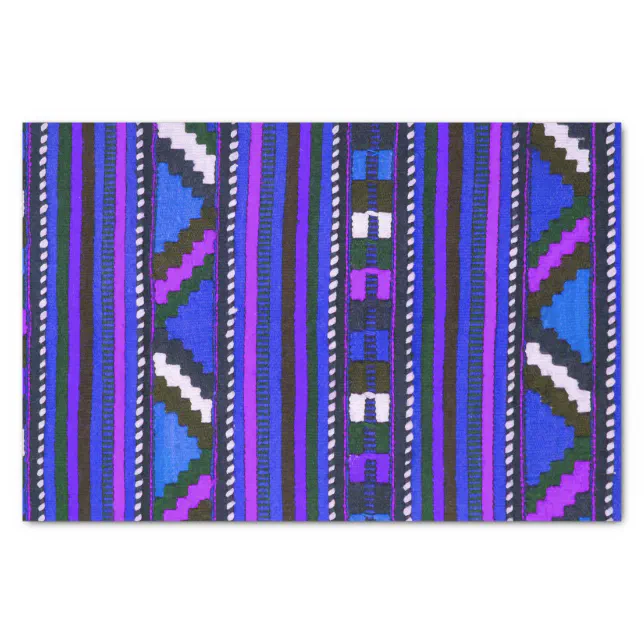 Native American Indian blue texture design Tissue Paper | Zazzle