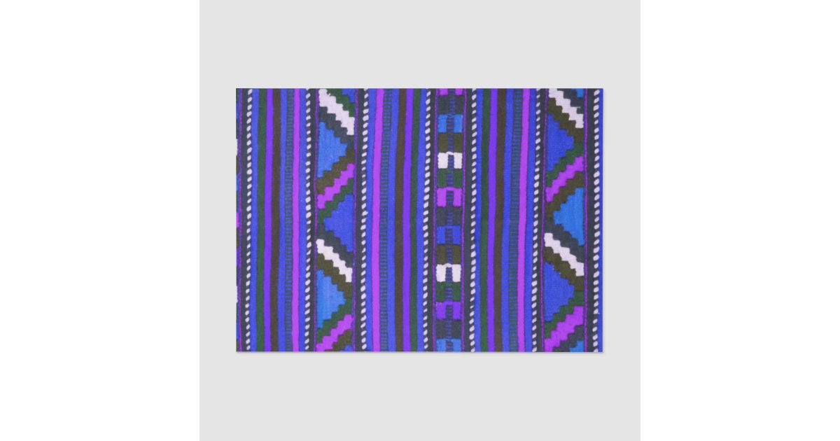 Native American Indian blue texture design Tissue Paper | Zazzle