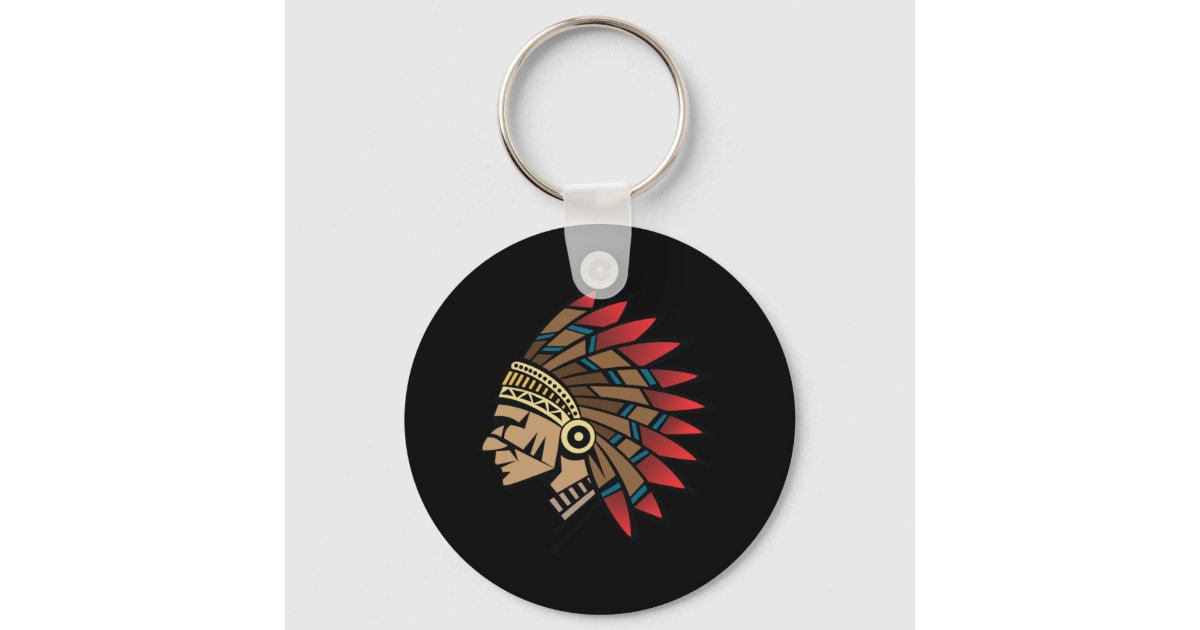 Native American Indian Chief Keychain | Zazzle