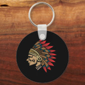 Native American Indian Chief Keychain | Zazzle