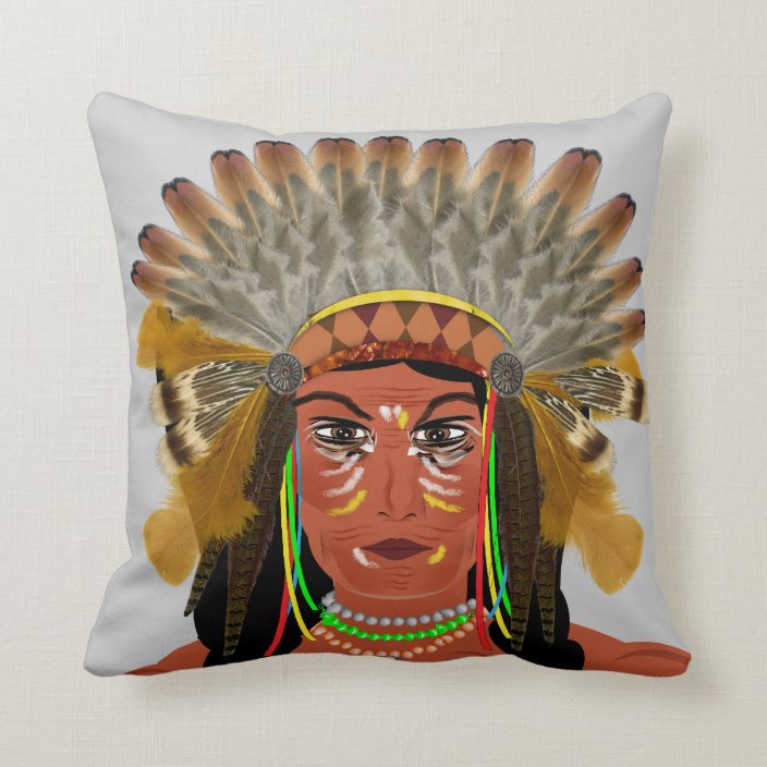 Native American Indian Chief Throw Pillow | Zazzle.com