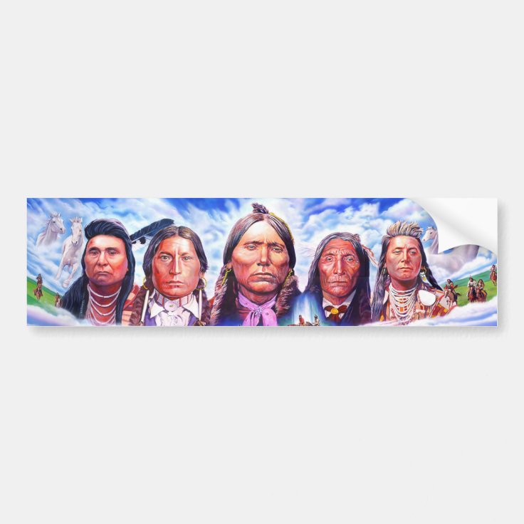 native american indian chiefs bumper sticker | Zazzle