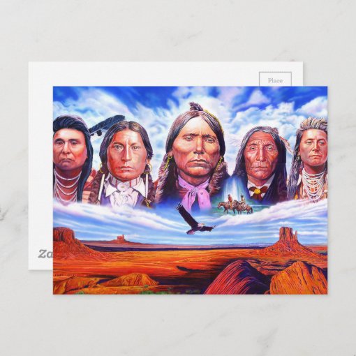 native american indian chiefs postcard | Zazzle