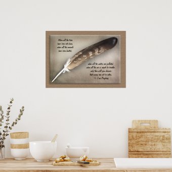 Native American Indian Cree Prophecy eagle feather Poster | Zazzle