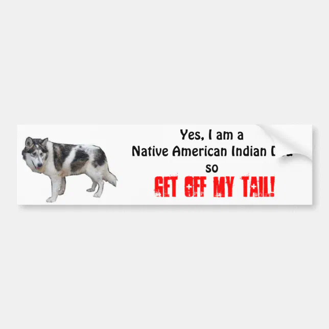 Native American Indian Dog Bumper Sticker | Zazzle