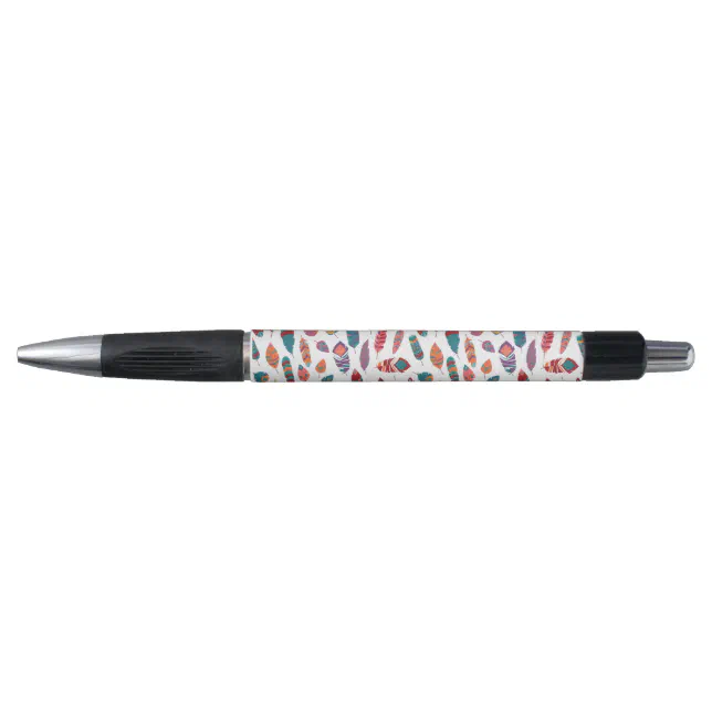 Native American Indian Feathers Black Ink Pen | Zazzle