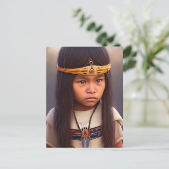 NATIVE AMERICAN INDIAN LITTLE GIRL BOY Postcards | Zazzle
