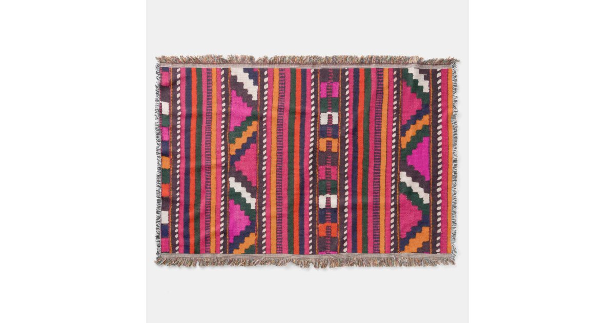 Native American Indian pink texture design Throw Blanket | Zazzle