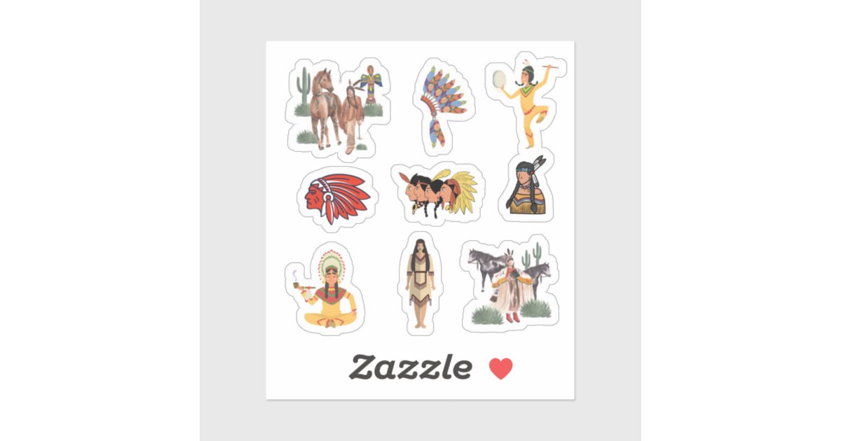 Native American Indian Stickers | Zazzle