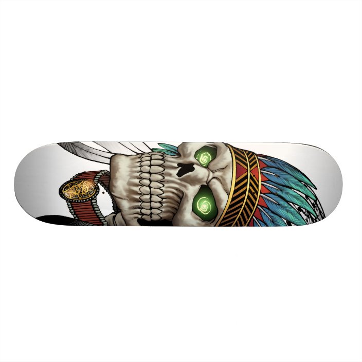Native American Indian Tribal Gothic Skull Skateboard Deck | Zazzle.com