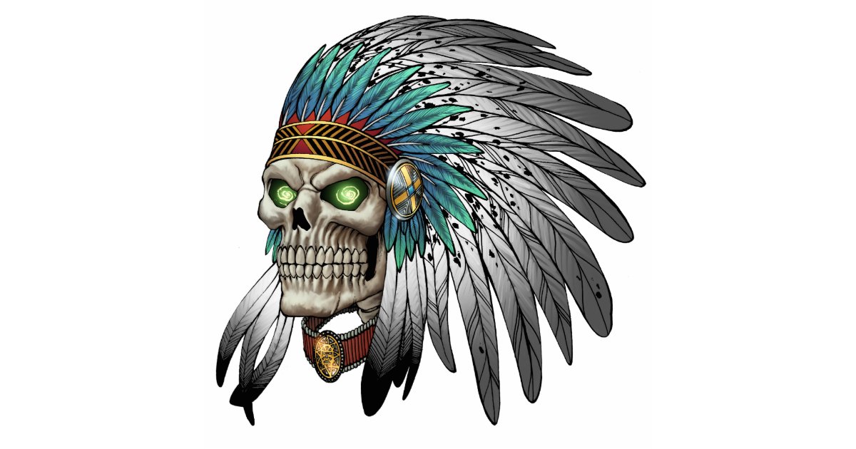 Native American Indian Tribal Gothic Skull Statuette | Zazzle