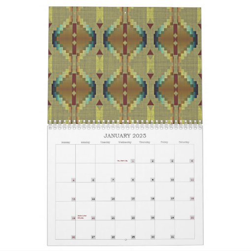Native American Indian Tribal Pattern Art Calendar | Zazzle