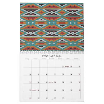 Native American Indian Tribal Pattern Art Calendar | Zazzle