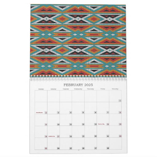 Native American Indian Tribal Pattern Art Calendar | Zazzle