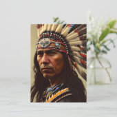 Native American Indian Warrior Thank You Card | Zazzle