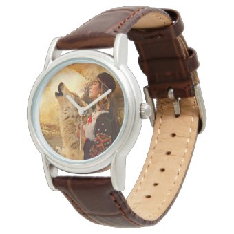 NATIVE AMERICAN INDIAN WOMAN WRIST WATCH | Zazzle