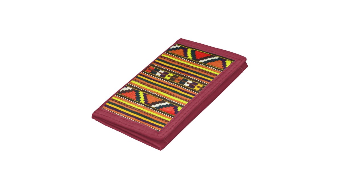 Native American Indian yellow design Trifold Wallet | Zazzle