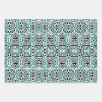 Native American Indians Navajo Pattern Wrapping Paper Sheets | Zazzle