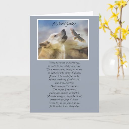 Native American Inspired Spiritual Wolf Sympathy Card | Zazzle