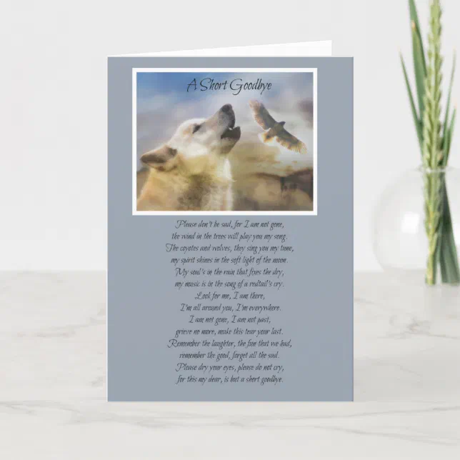 Native American Inspired Spiritual Wolf Sympathy Card | Zazzle