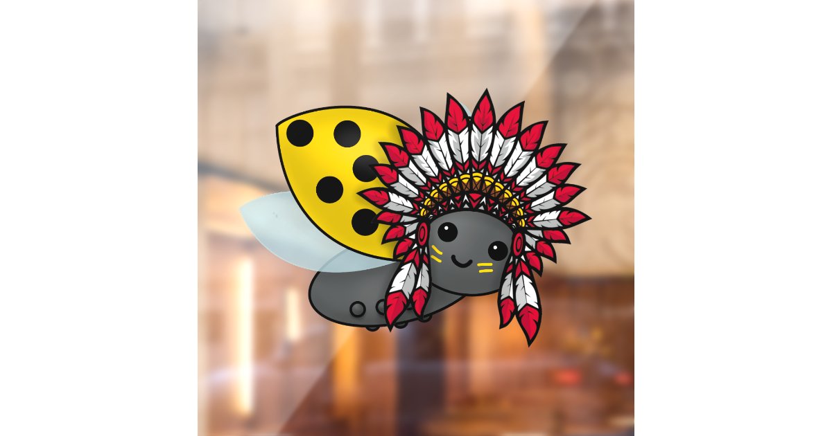 Native American Ladybug Window Cling | Zazzle