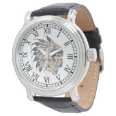 Native American Leather Strap Watch with Numbers | Zazzle