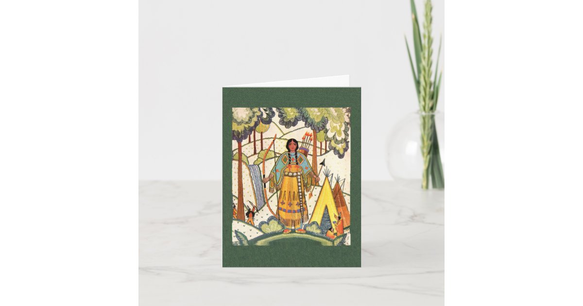 Native American Maiden Note Card | Zazzle