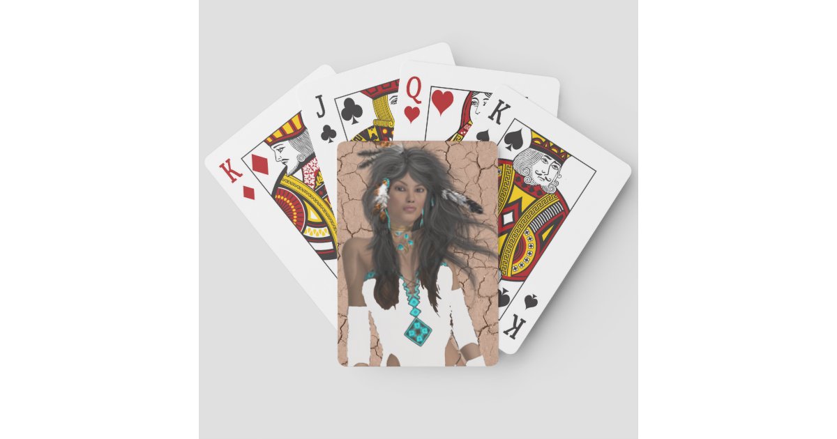 Native American Maiden Playing Cards | Zazzle