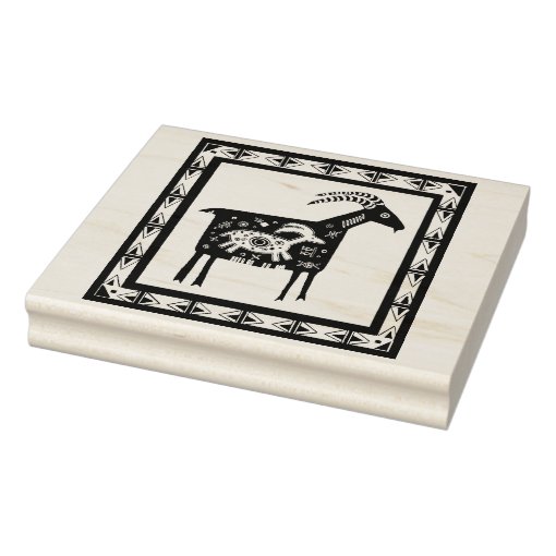 Native American Mountain Mama Ram with Baby Stamp | Zazzle