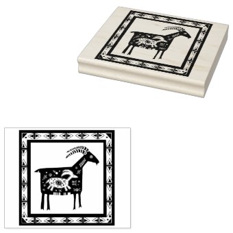 Native American Mountain Mama Ram with Baby Stamp | Zazzle