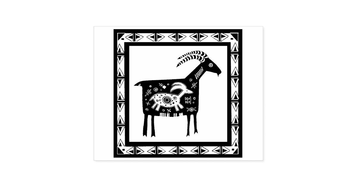 Native American Mountain Mama Ram with Baby Stamp | Zazzle