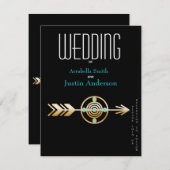 Native American Navajo Symbol Black Wedding Invitation | Zazzle