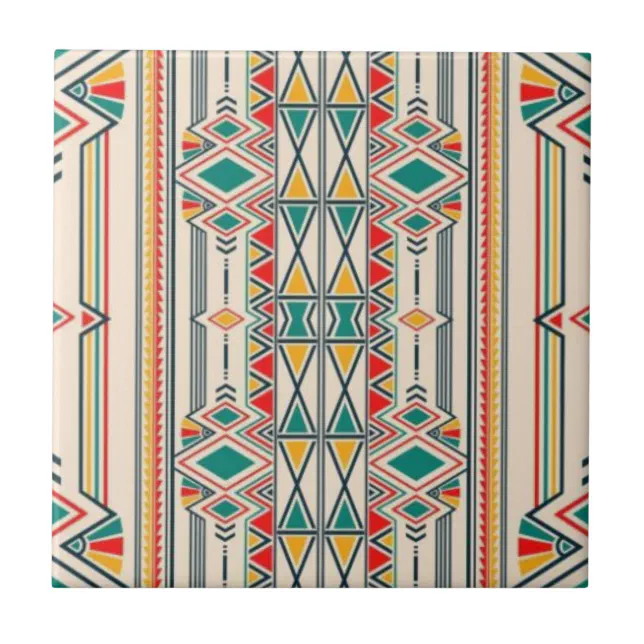 Native American Navajo Tribal Pattern Ceramic Tile | Zazzle