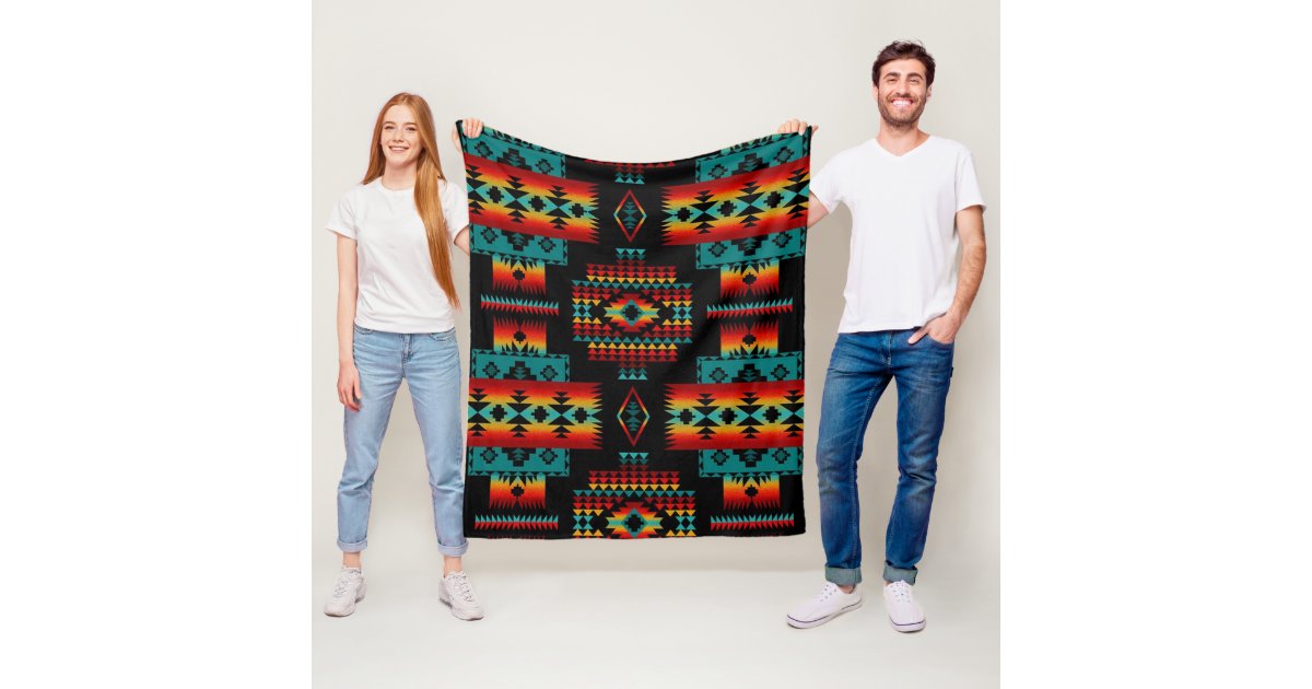 Native American Pattern Tribal Fleece Blanket | Zazzle