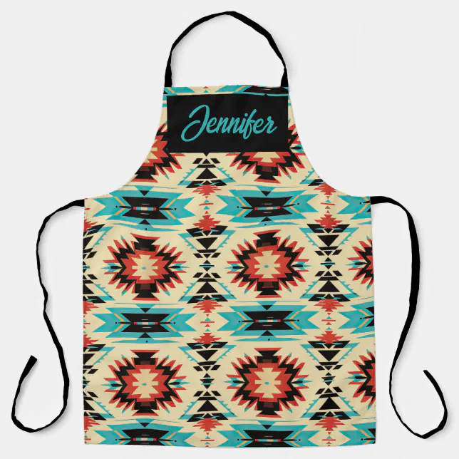 Native American patterned sunburst Apron | Zazzle