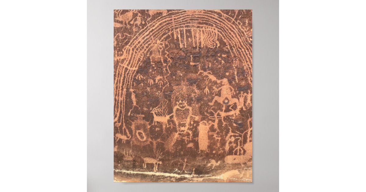 Native American Petroglyphs Rochester Panel Poster | Zazzle