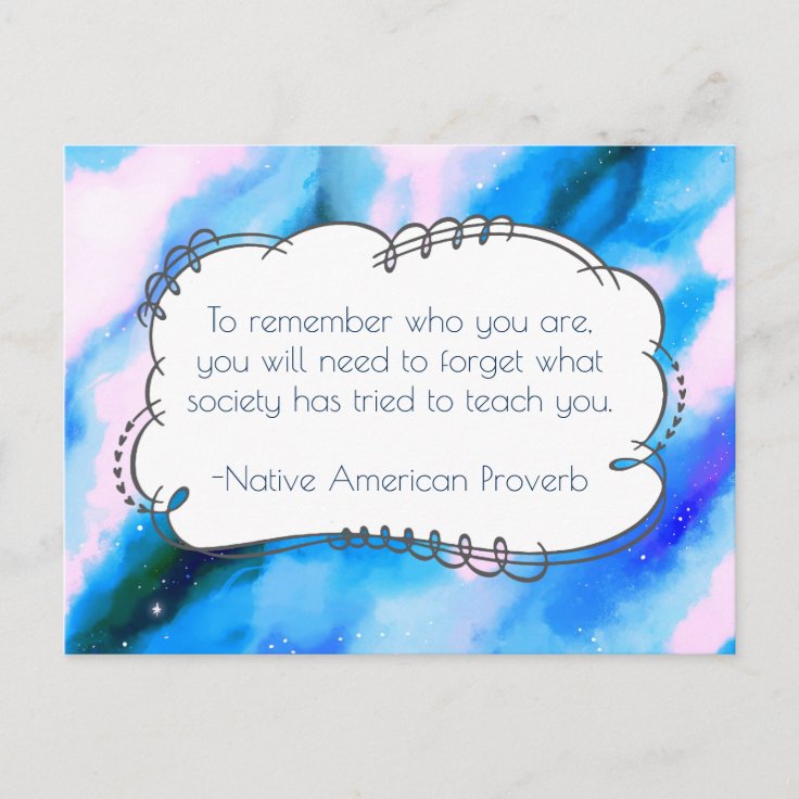Native American Proverb Inspirational Wise Saying Postcard | Zazzle
