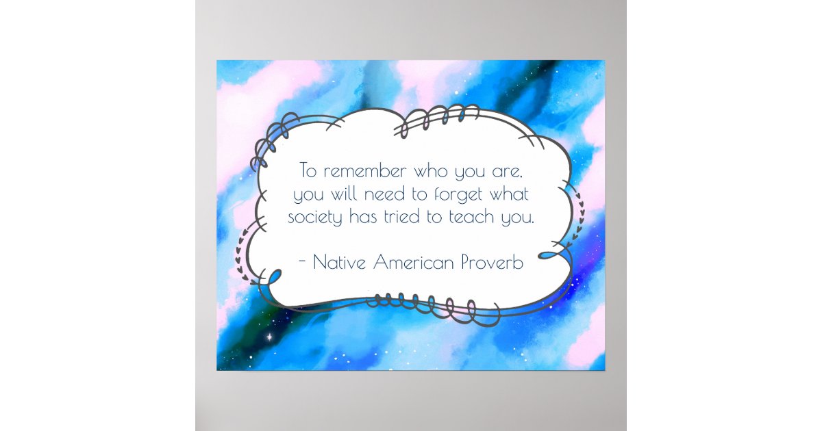 Native American Proverb Inspirational Wise Saying Poster | Zazzle