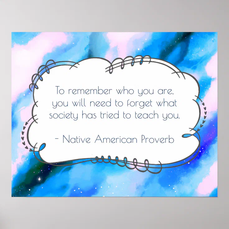 Native American Proverb Inspirational Wise Saying Poster | Zazzle