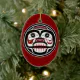 Native American Red Black Art Weeping Skull Ceramic Ornament | Zazzle