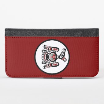 Native American Red Black Kaigani Thunderbird iPhone Wallet Case | Zazzle