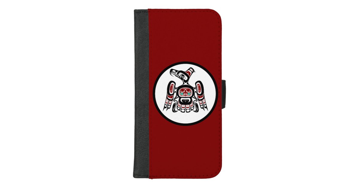 Native American Red Black Kaigani Thunderbird iPhone Wallet Case | Zazzle