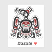 Native American Red Black Kaigani Thunderbird Sticker | Zazzle