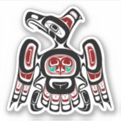 Native American Red Black Kaigani Thunderbird Sticker | Zazzle