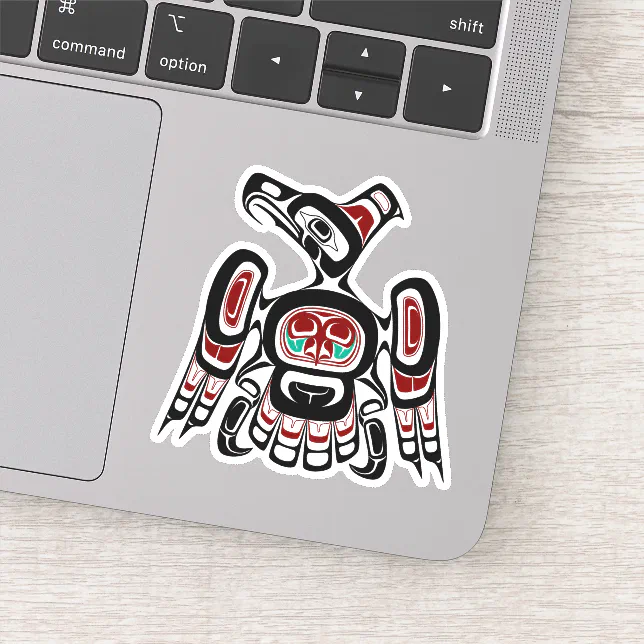 Native American Red Black Kaigani Thunderbird Sticker | Zazzle