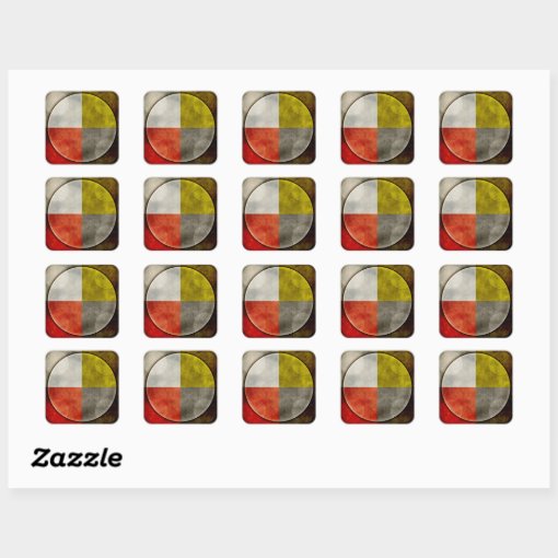Native American Sacred Hoop Square Sticker | Zazzle