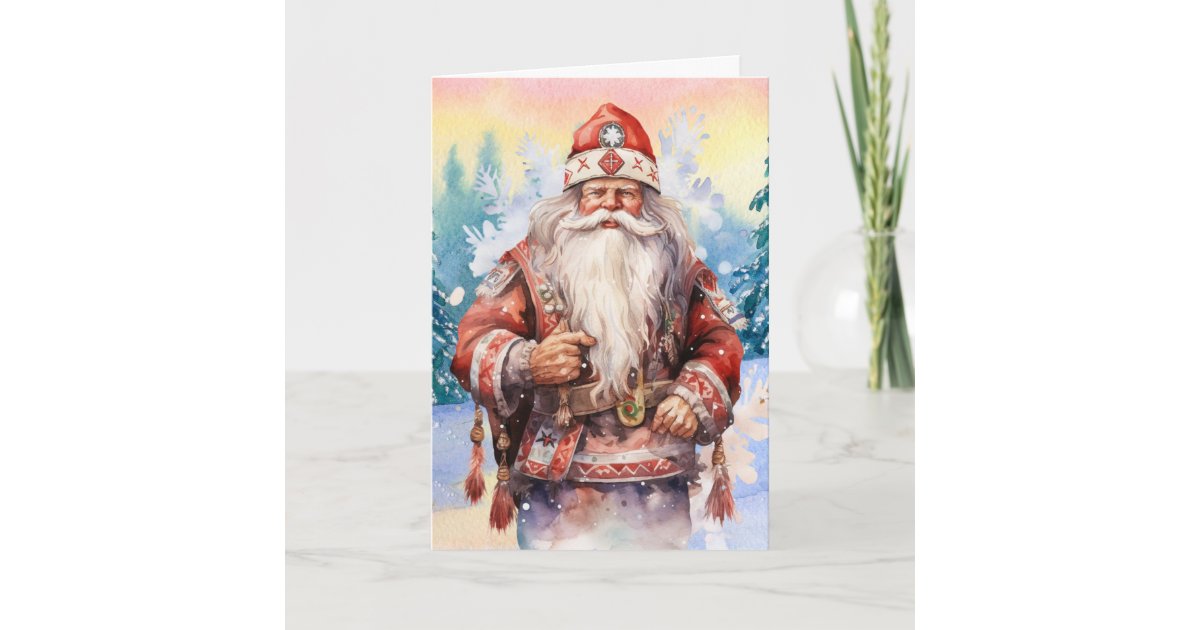 Native American Santa Claus Christmas Card | Zazzle
